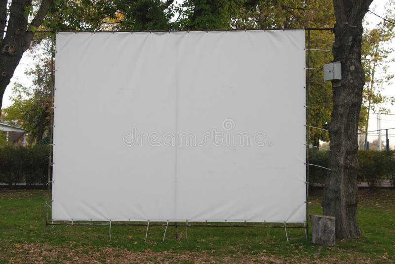 Movie Screen Open in a Park in Autumn in Ukraine Stock Image - Image of ...