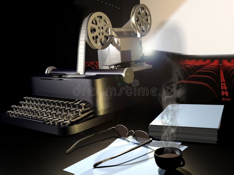 Movie script stock illustration. Illustration of screen - 13581713