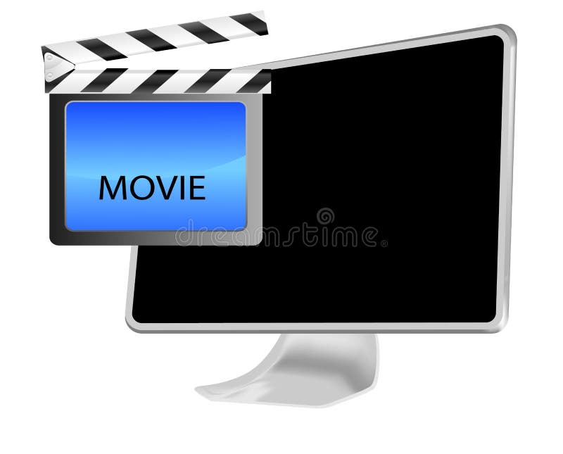Movie sign on television stock vector. Illustration of tube - 20318877