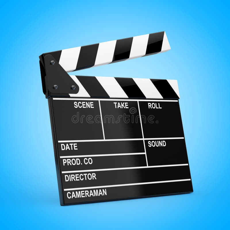 Movie Slate Clapper Board. 3d Rendering Stock Illustration ...
