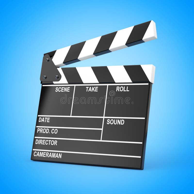 Movie Slate Clapper Board. 3d Rendering Stock Illustration ...