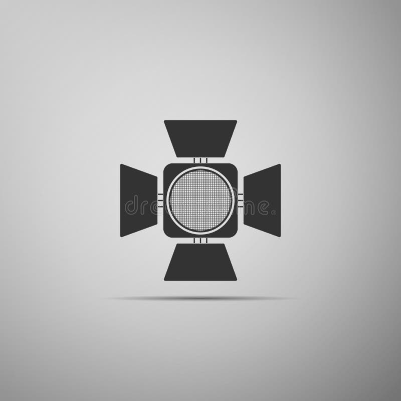 Movie Spotlight Icon Isolated on Grey Background. Light Effect Stock ...