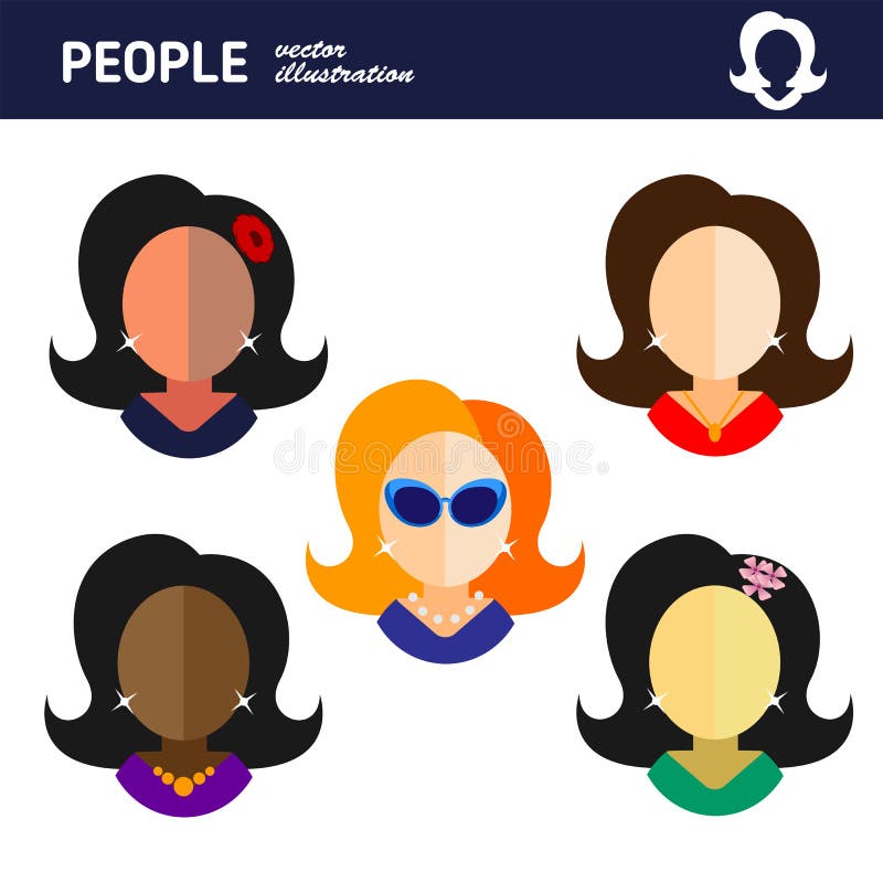 Movie Star Woman on White Background Flat Vector Icon Stock Vector ...