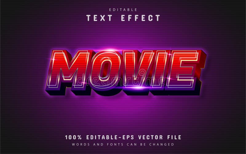 Movie Text Effect with Red Gradient Stock Vector - Illustration of ...