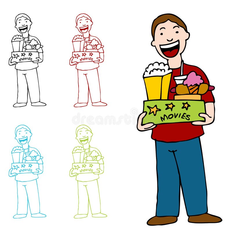 Movie concessions drawing stock vector. Illustration of movie - 22450349