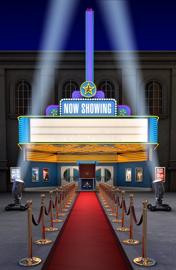 Movie Theatre & Ticket Box Stock Illustration - Illustration of ticket ...