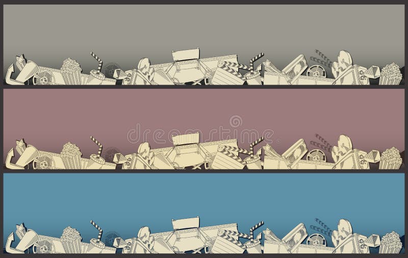 Movie theme border - stock illustration. Illustration of frame - 10410580