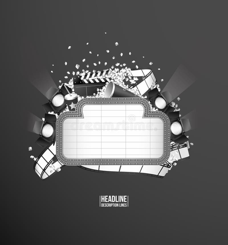 Movie theme border - stock illustration. Illustration of frame - 10410580