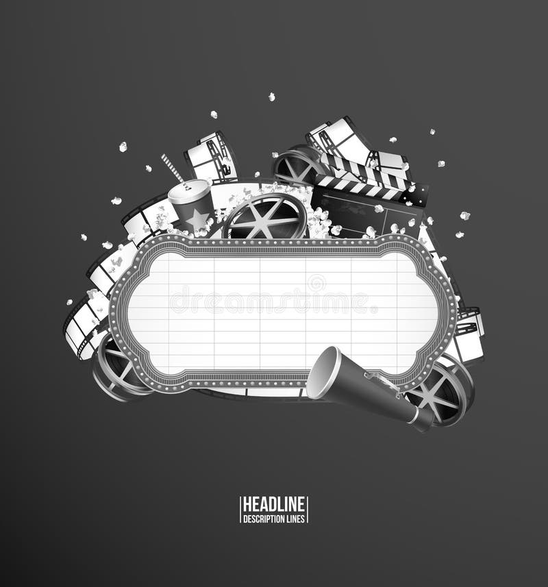 Movie theme border - stock illustration. Illustration of frame - 10410580