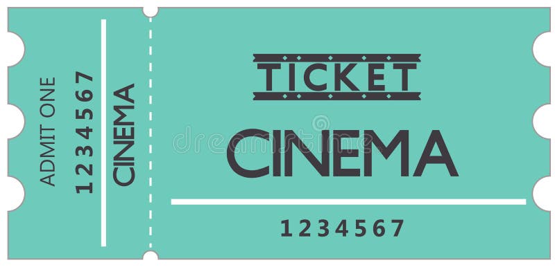 Movie Ticket Template on a Blue Stock Vector - Illustration of sticker ...
