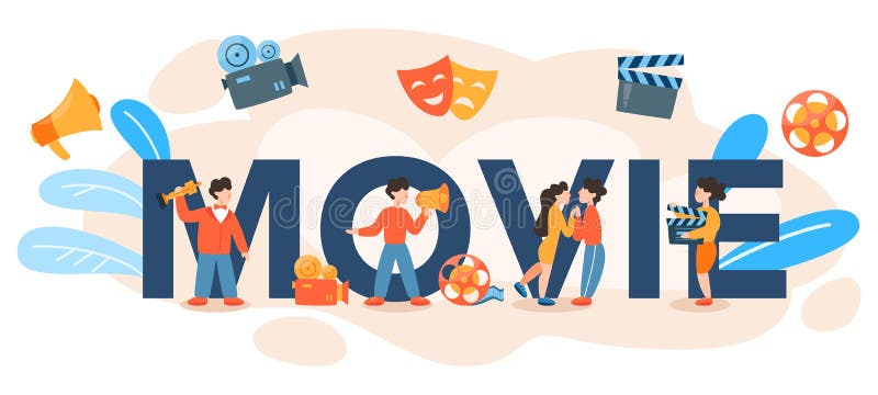 Movie Typographic Header. Idea of Creative People and Profession Stock ...