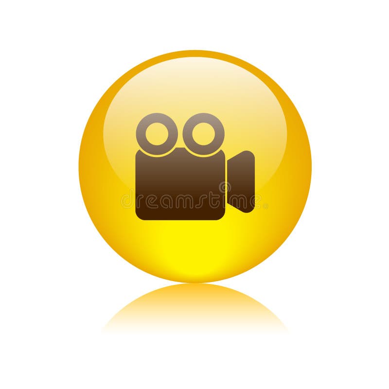 Movie video camera button stock illustration. Illustration of button ...