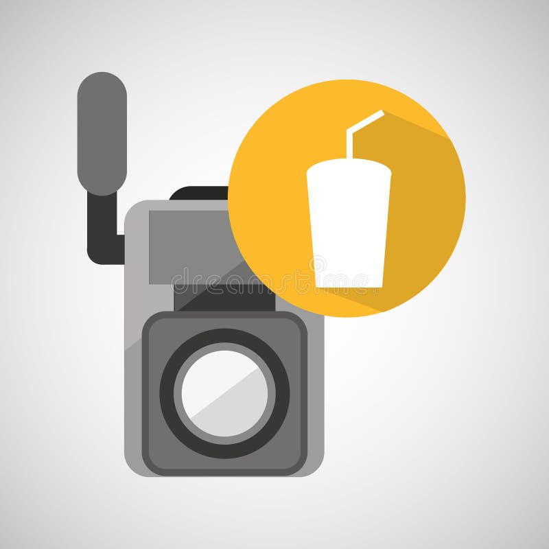 Movie Video Camera Soda Icon Stock Vector - Illustration of action ...