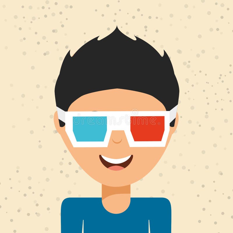 Movie viewer design stock illustration. Illustration of smile - 71787833