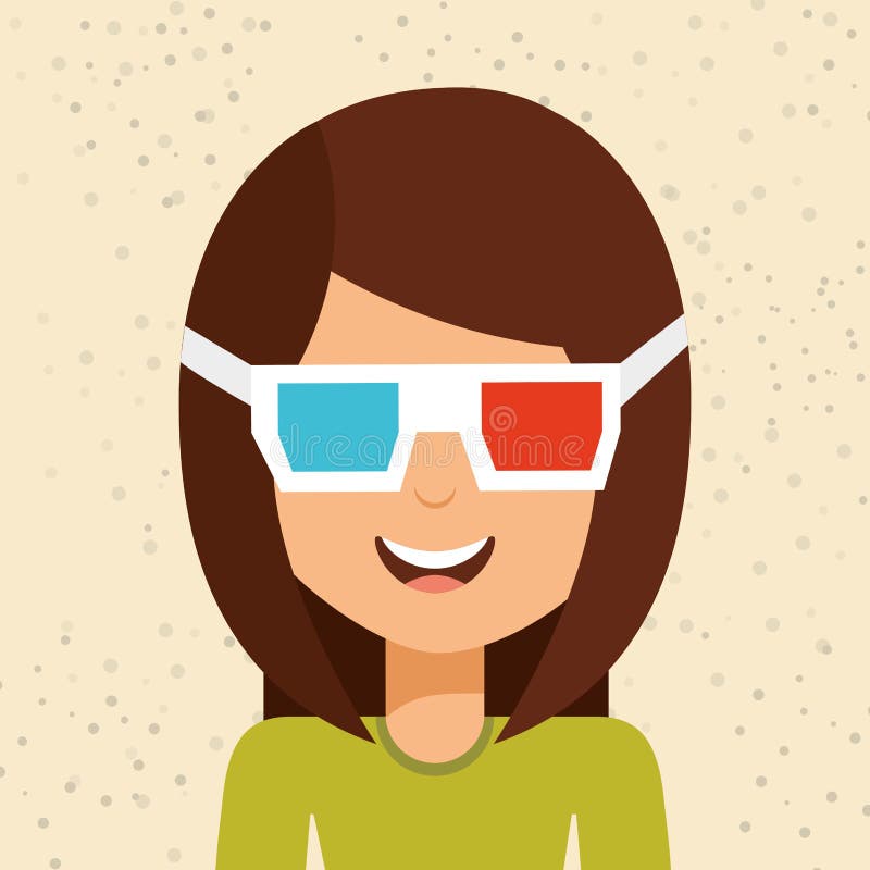 Movie viewer design stock illustration. Illustration of girl - 71787838