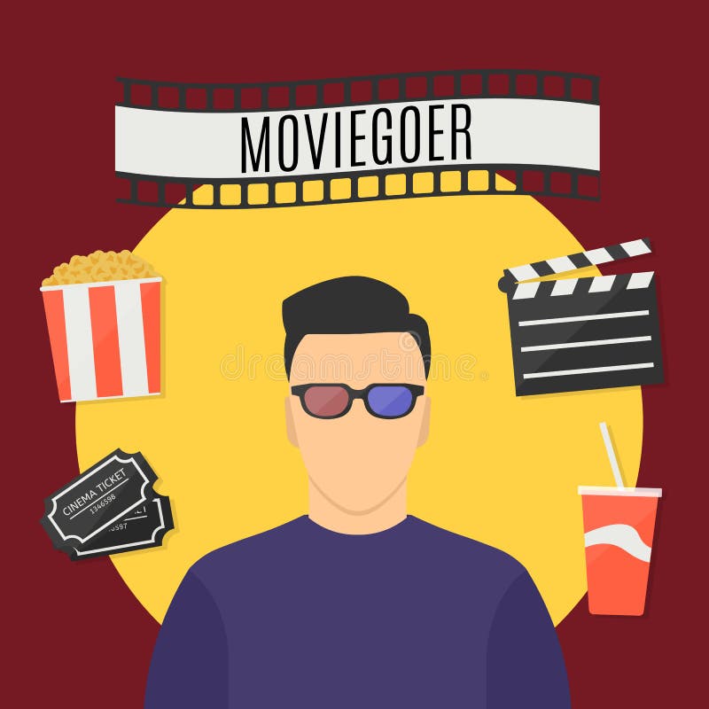 Moviegoer stock vector. Illustration of film, leisure - 58679589