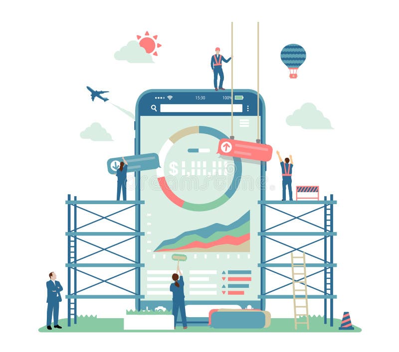 Movile Investment Robot Advisor, Fin Tech Apps Vector Illustration ...