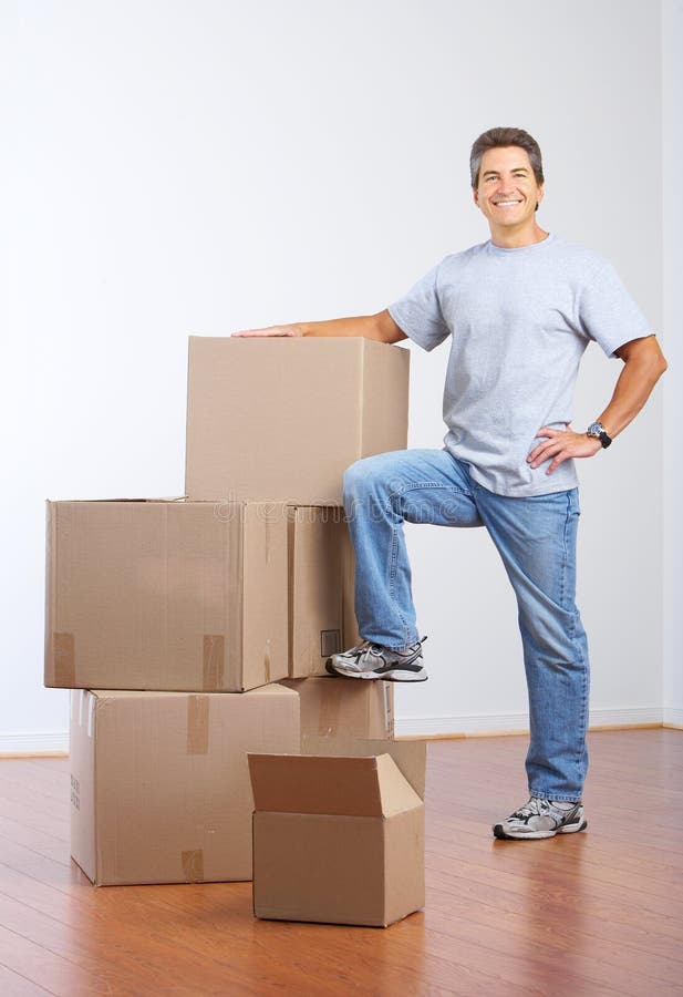 Senior People Packing Moving Boxes Stock Image - Image of opening ...