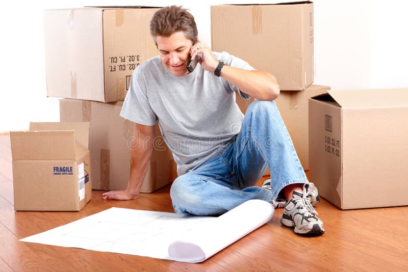 Packages for house moving stock photo. Image of cute, moving - 8368696