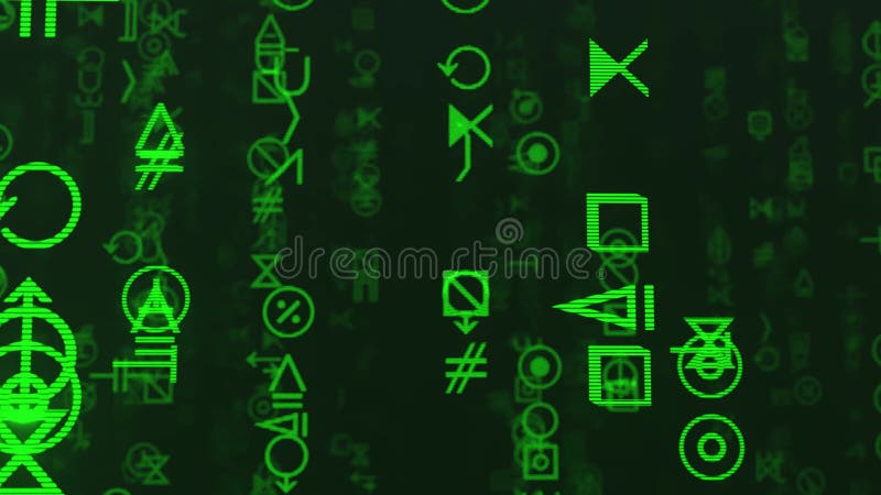 Moving Abstract Background Symbols Artificial Intelligence 3d Animation. Stock Video - Video of ...