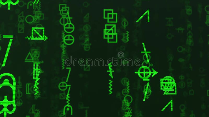 Moving Abstract Black and Green Background Quantum Computers. Stock ...