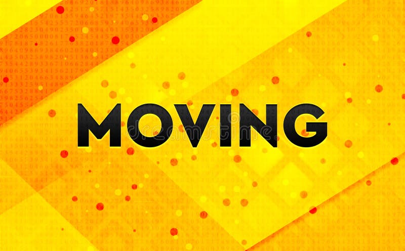 Moving Abstract Digital Banner Yellow Background Stock Illustration ...