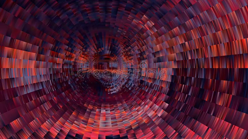 Moving Abstract Textured Red Tunnel Background. 3D Rendering Animation ...