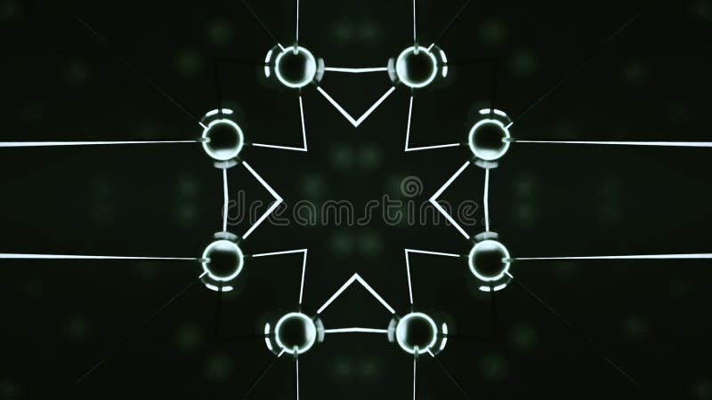 Moving Animation with Grid with Out-of-focus. Design. Circular Chains ...