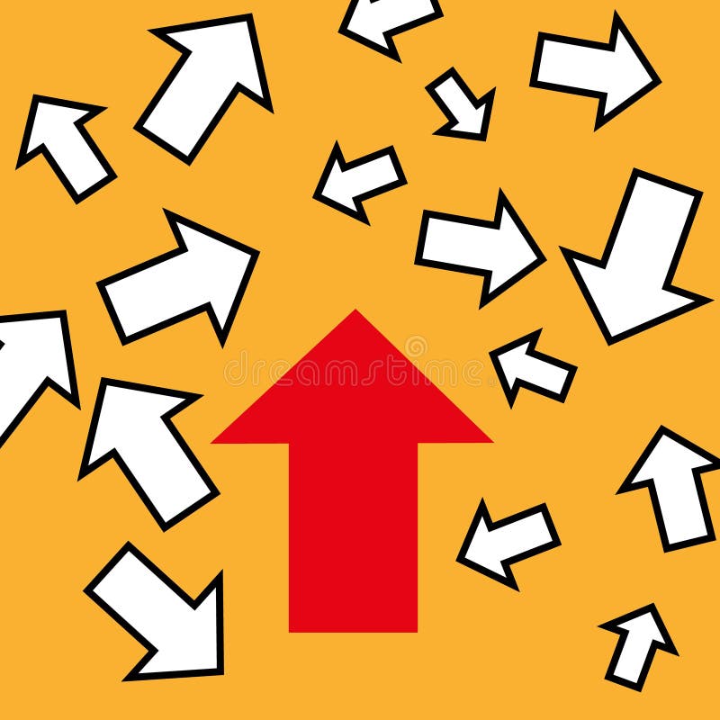 Moving Arrow in All Directions Stock Illustration - Illustration of ...