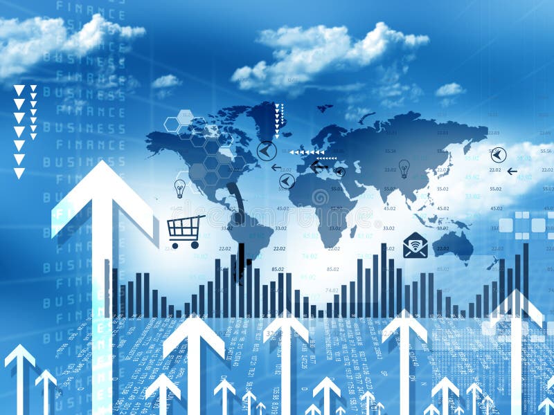 World Map with Moving Arrows Stock Illustration - Illustration of ...