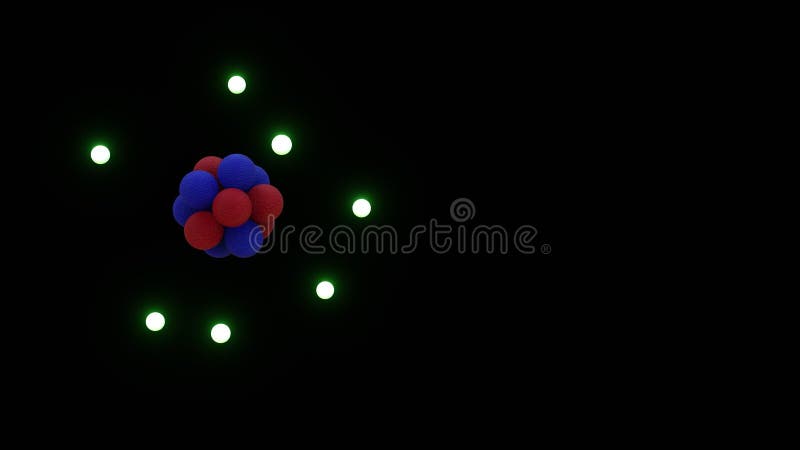 Moving Atom with Electrons on Transparent Background Alpha Channel 3d ...