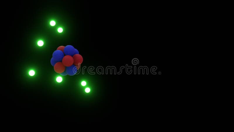 Moving Atom with Electrons on Transparent Background Alpha Channel 3d ...