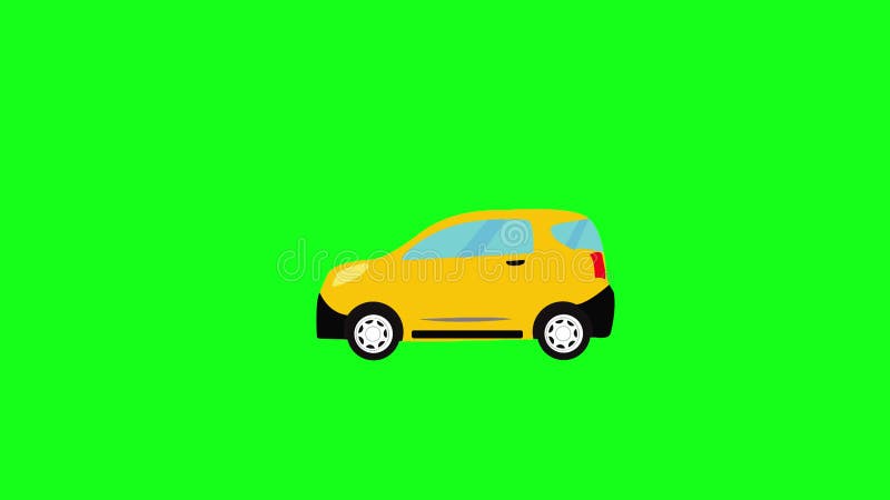Moving Automobile Car Animation on Green Screen Chroma Key, Flat Design ...