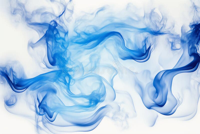 Moving Blue Flames and Smoke. Illustration Generative AI Stock Photo ...