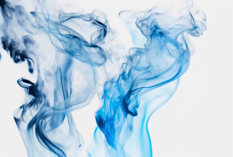 Moving Blue Flames and Smoke. Illustration Generative AI Stock Image ...
