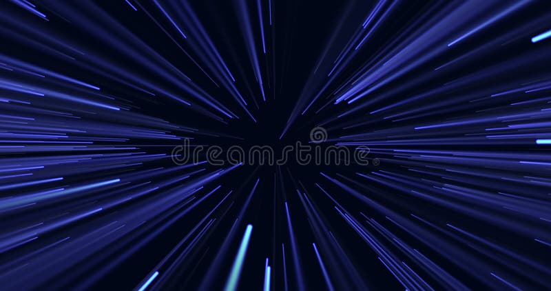 Moving Blue Rays Emitted from a Single Point on a Black Background ...