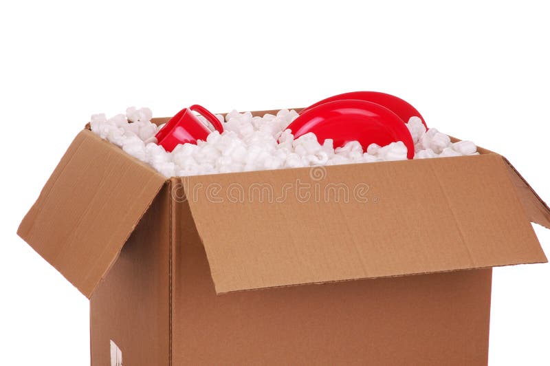 Moving Box with Plates stock image. Image of white, pellets - 4791055
