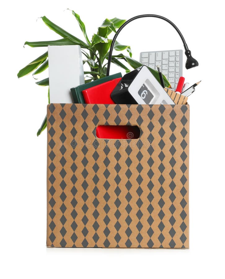 Moving Box with Stuff Isolated. Work Promotion Concept Stock Image ...