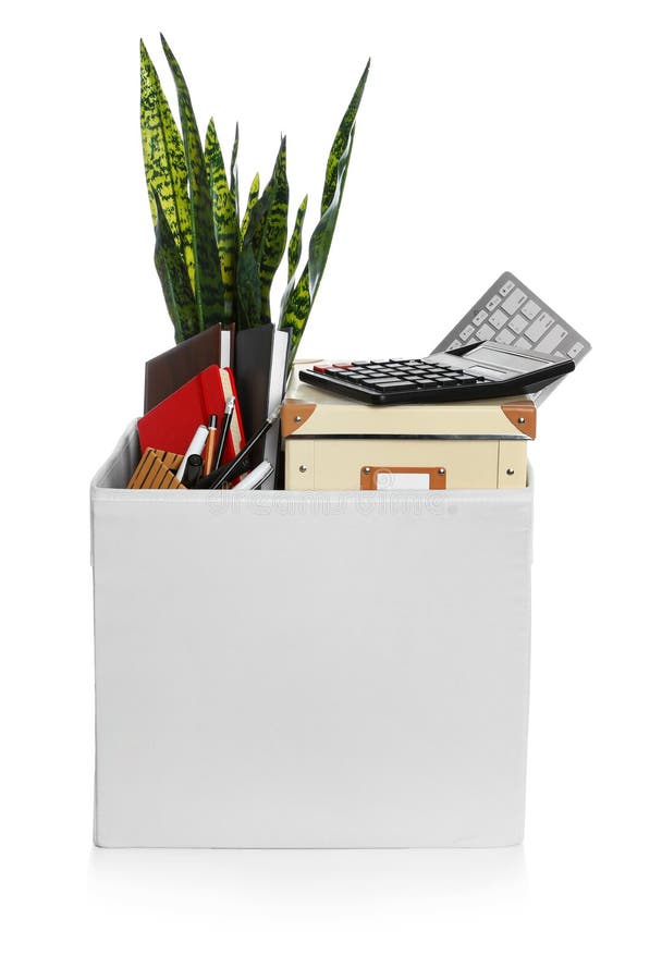 Moving Box with Stuff Isolated. Work Promotion Concept Stock Image ...