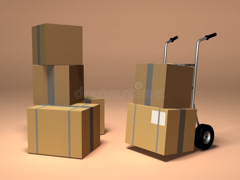 Moving boxes stock illustration. Illustration of transport - 5986526