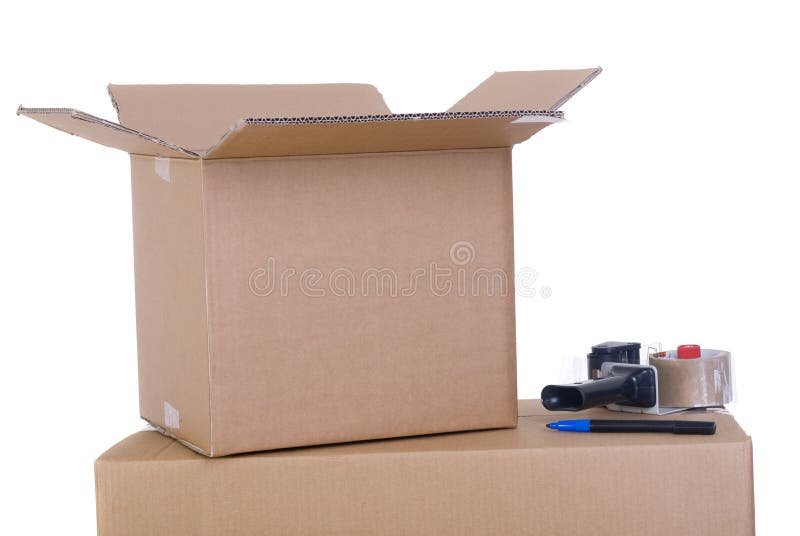 Moving Boxes stock image. Image of unpacking, open, objects - 3175293
