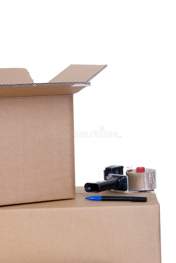 Moving Boxes stock image. Image of unpacking, open, objects - 3175293