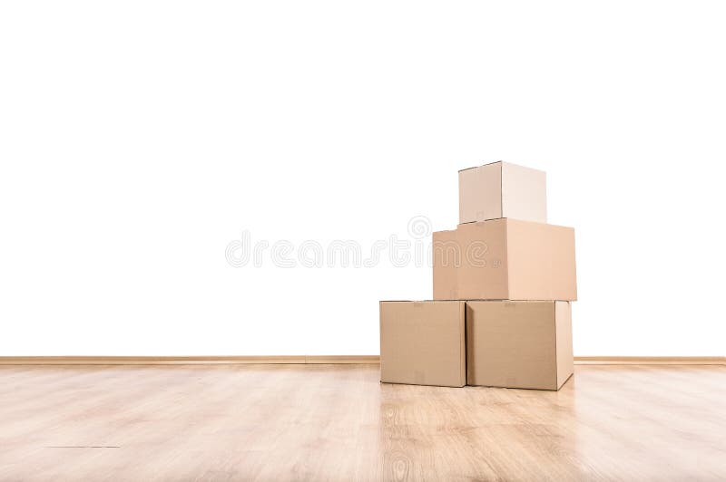 Moving boxes on the floor stock photo. Image of estate - 51589404