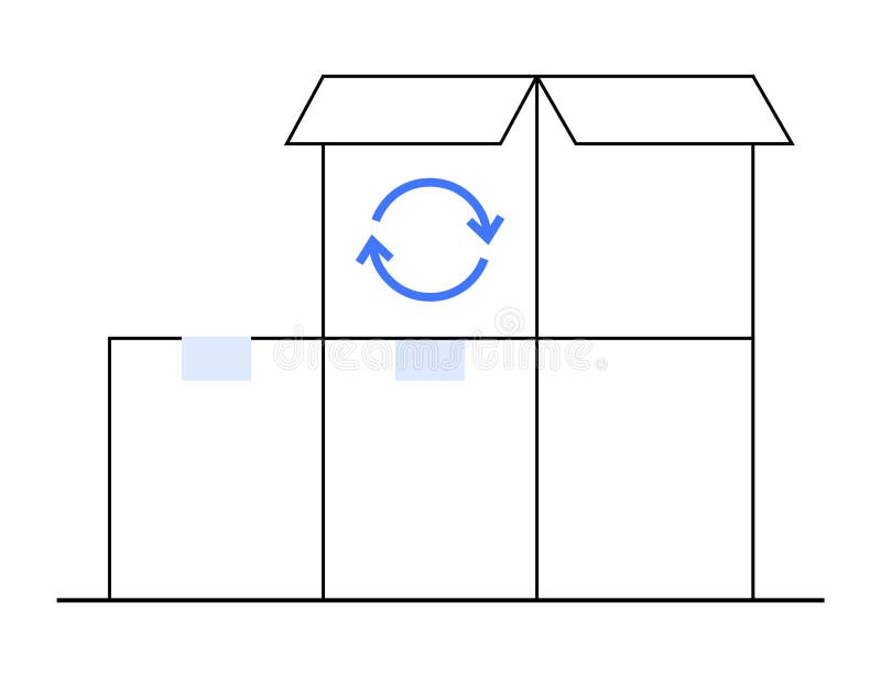 Moving Boxes with Recycling Symbol beside Closed and Open Boxes Stock ...