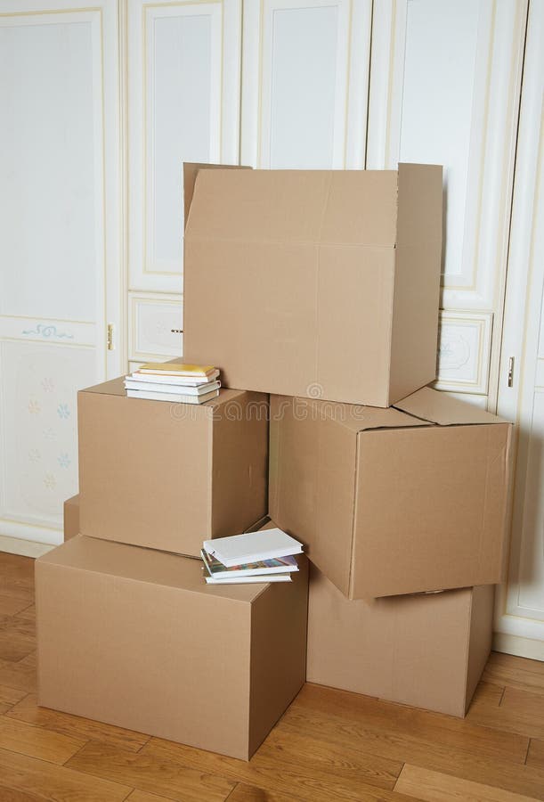 Moving Boxes. Cardboard Box. Stack of Boxes Stock Photo - Image of ...