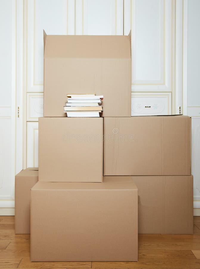Moving Boxes. Cardboard Box. Stack of Boxes Stock Image - Image of high ...