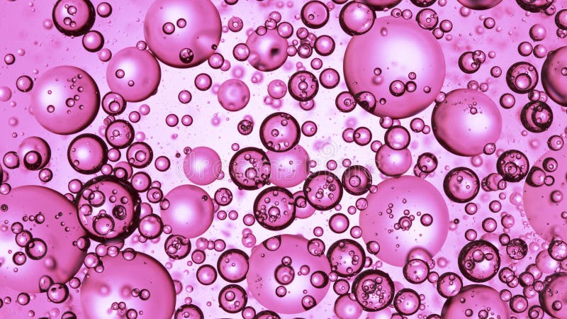 Moving Bubbles on Light Pink Background Stock Photo - Image of liquid ...
