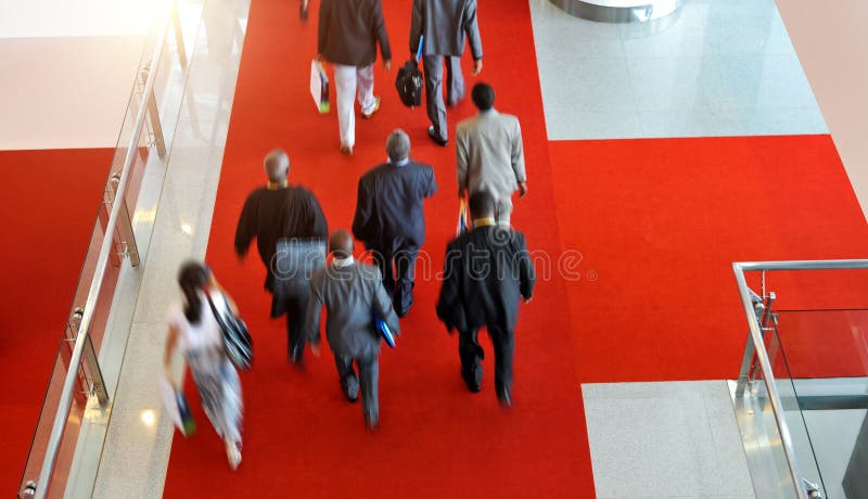 Moving Business People in International Exhibition Stock Photo - Image ...