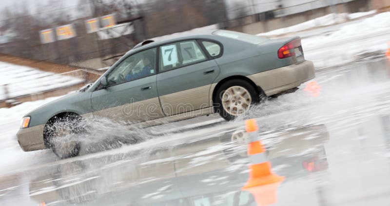 Moving car on ice stock photo. Image of snow, road, slippery - 4425240