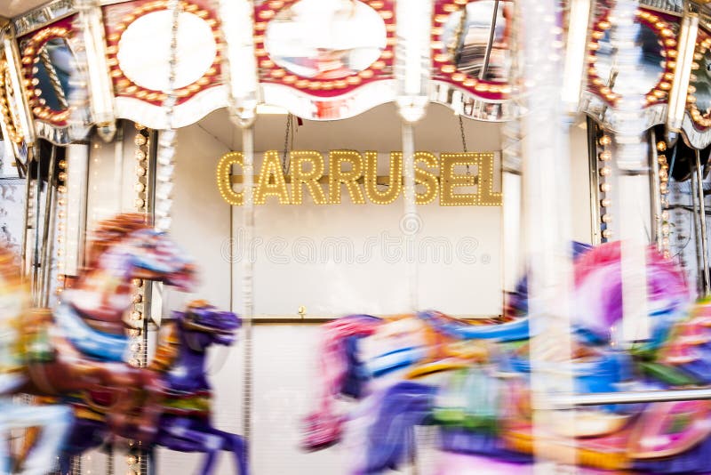 Moving Carousel at a Christmas Fair Stock Image - Image of ceremony ...